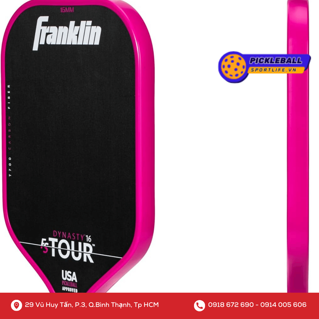 Vợt Pickleball Franklin FS Tour Dynasty 16mm - Pink - SportLife
