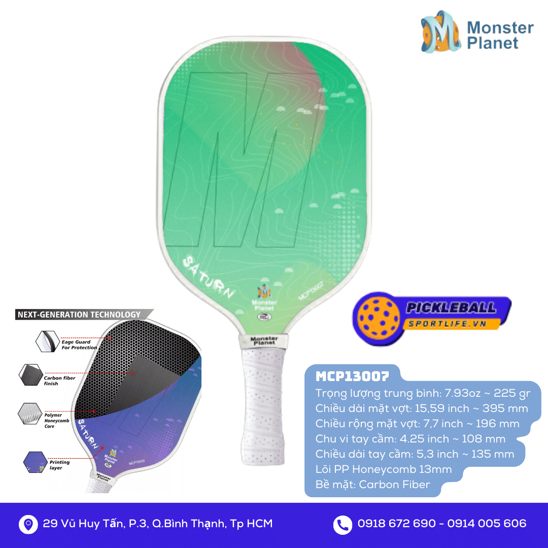 Vợt Pickleball Monster Planet Saturn (MCP13007) - SportLife
