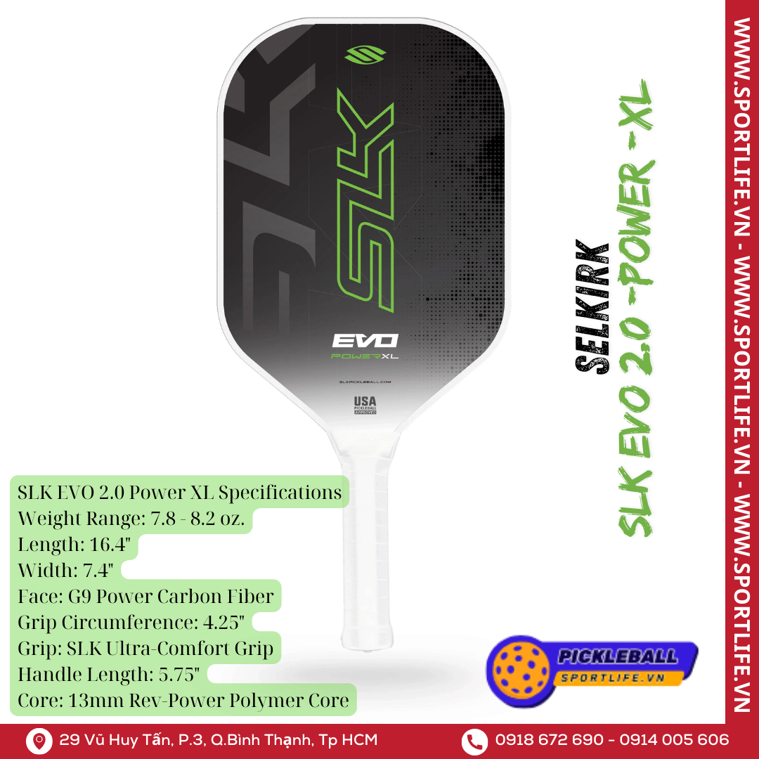Vợt Pickleball SLK EVO 2.0 POWER - XL GREEN - SportLife