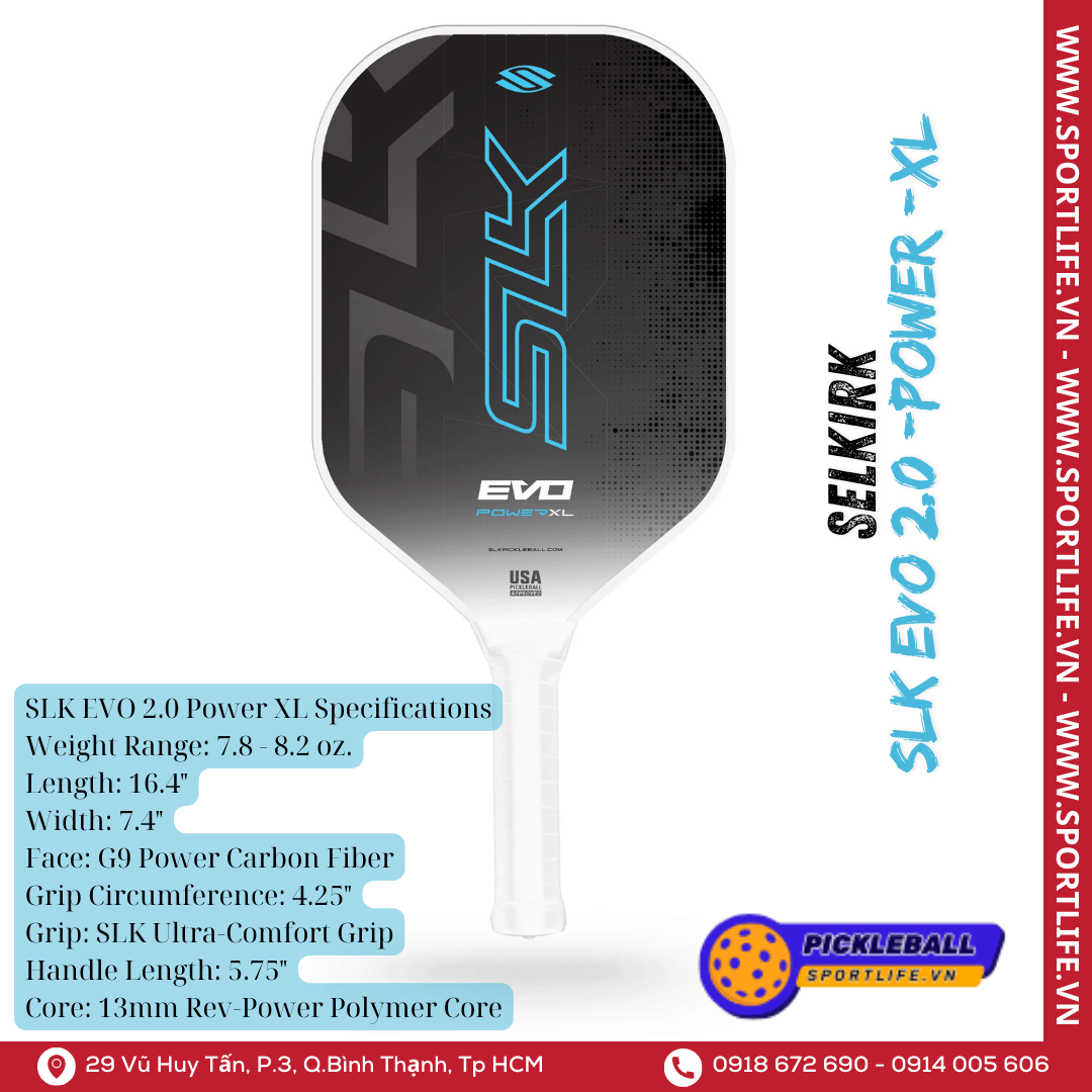 Vợt Pickleball SLK EVO 2.0 POWER - XL BLUE - SportLife