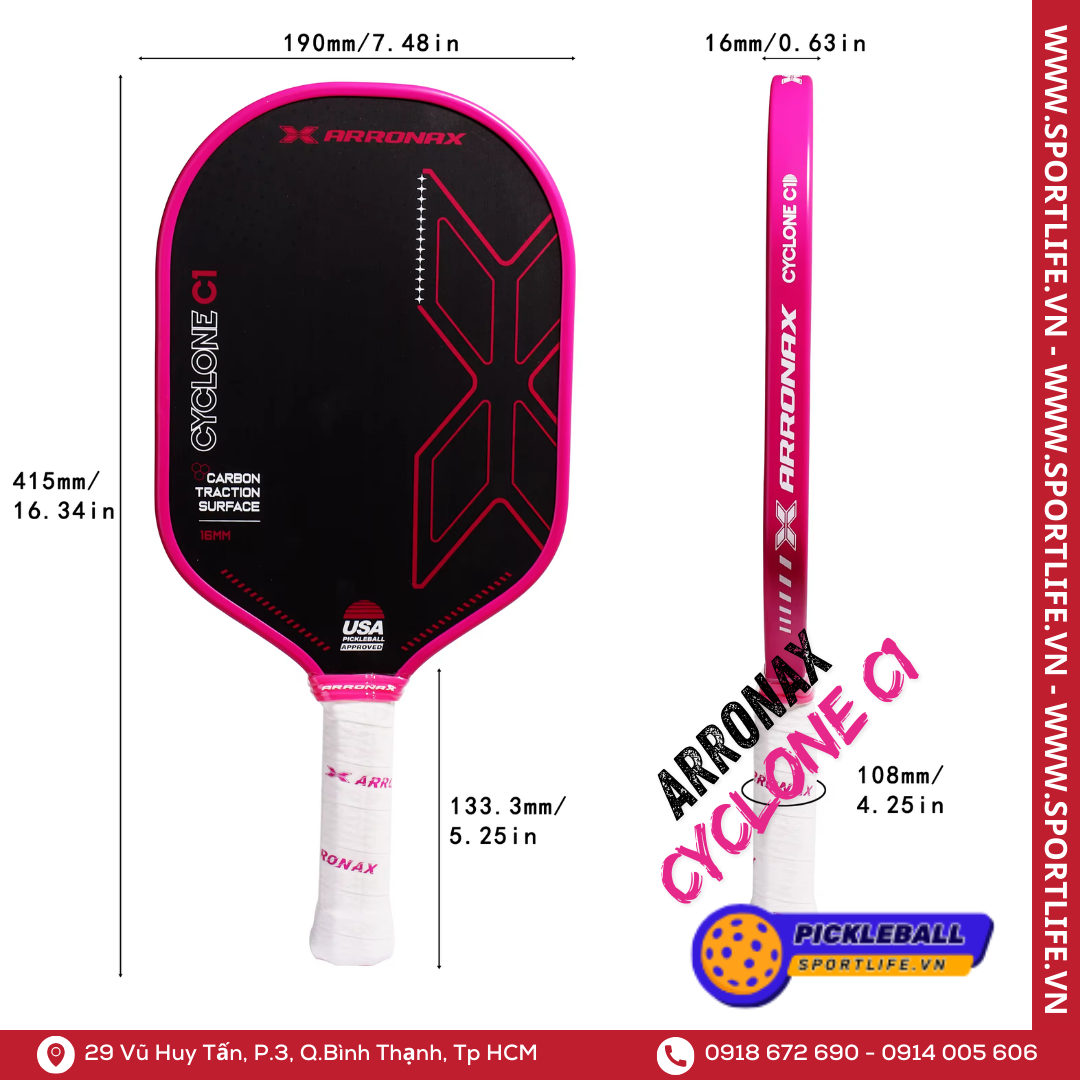 Vợt Pickleball Arronax Cyclone C1 (Purple) - SportLife