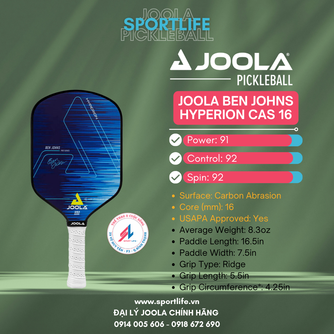 The JOOLA Ben Johns Hyperion Series Paddles - Carbon Abrasion Surface ...