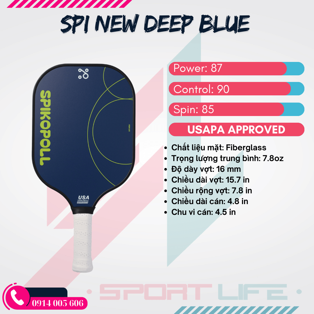 Vợt Pickleball SPI NEW (Xanh đậm) - SportLife