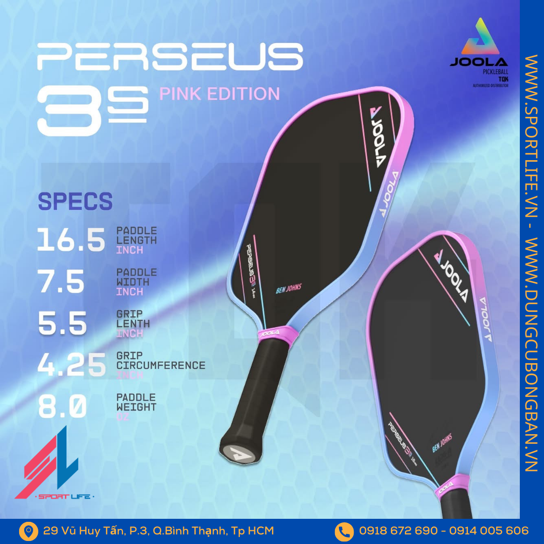 Vợt Pickleball Joola 3S Perseus Pink Special Edition - SportLife