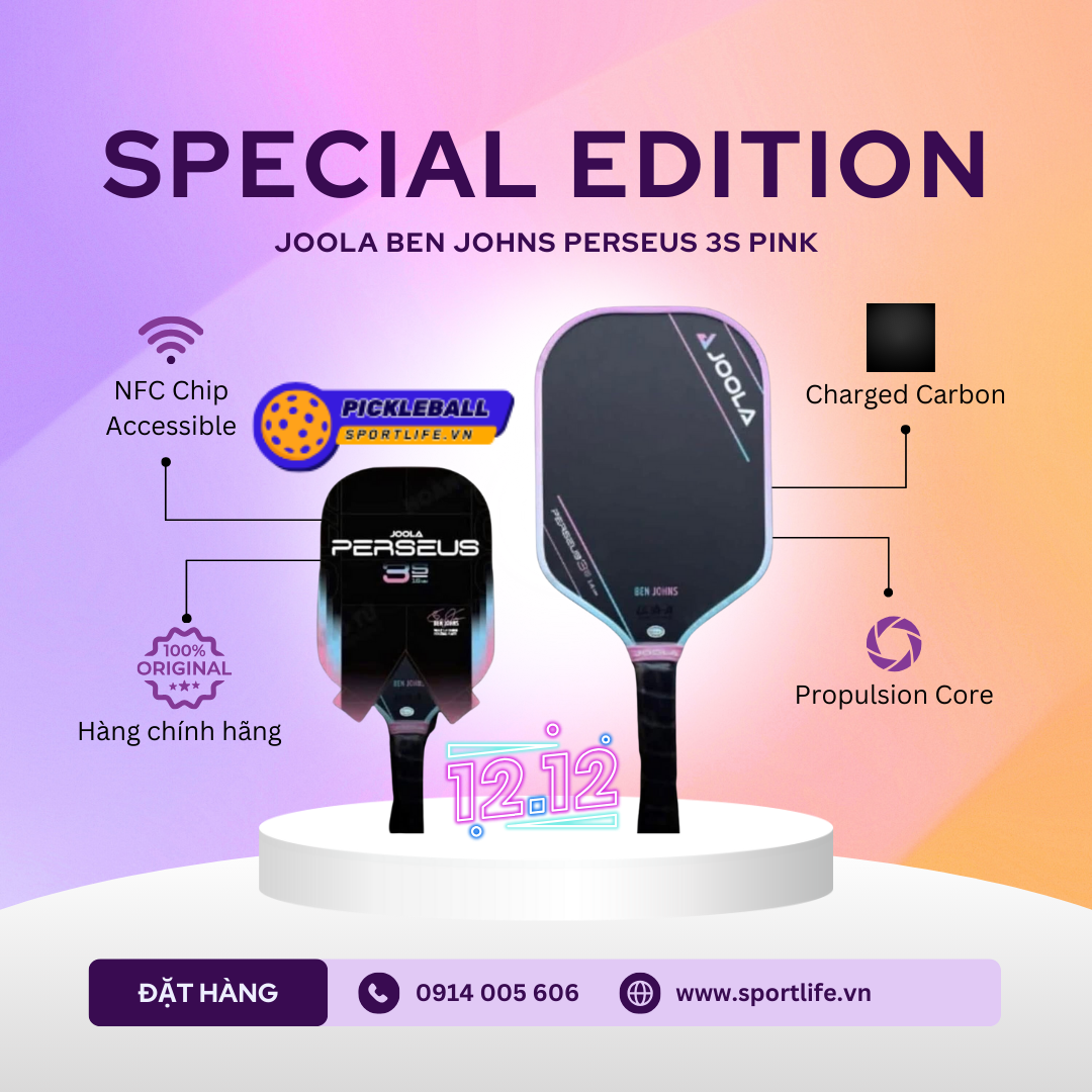 Vợt Pickleball Joola 3S Perseus Pink Special Edition - SportLife